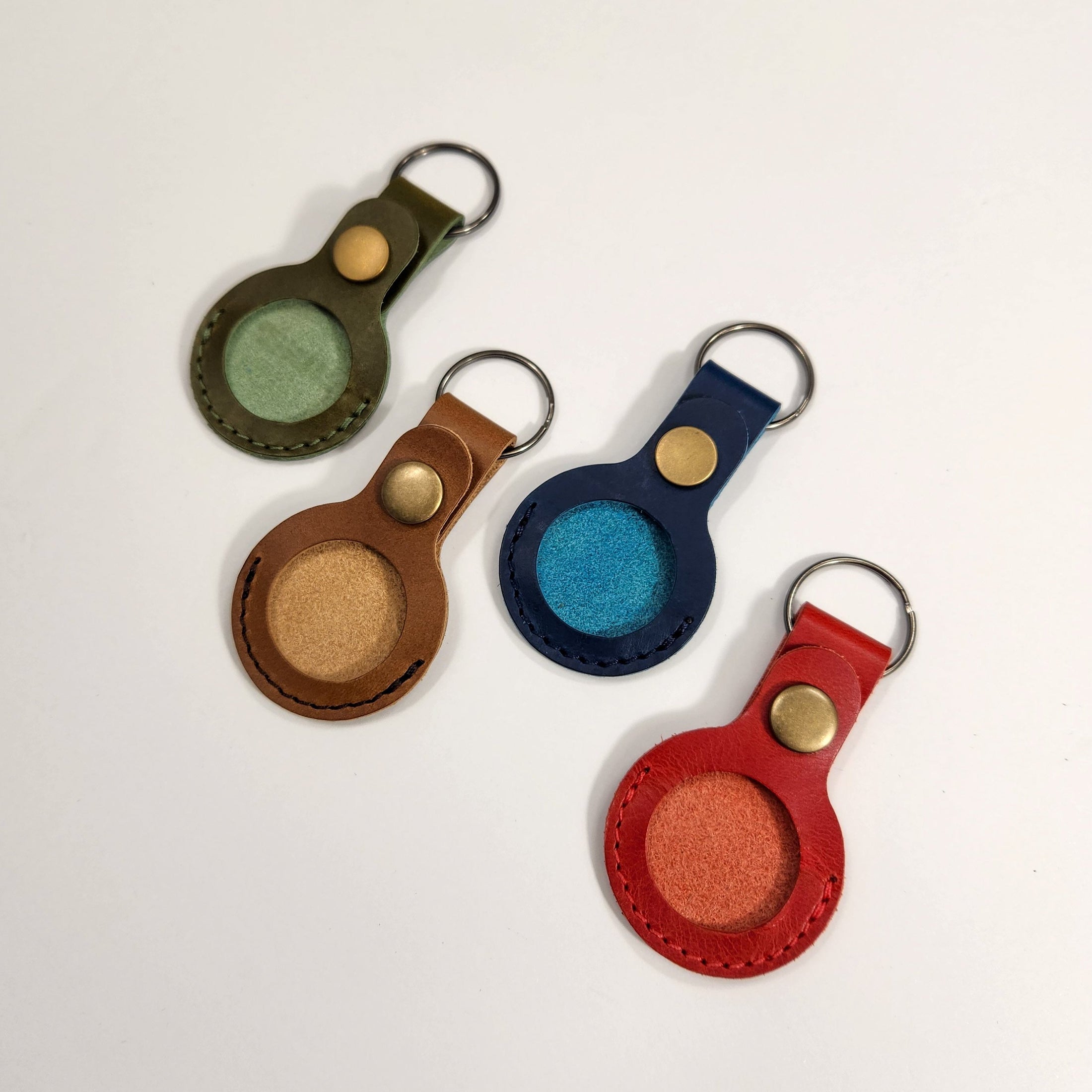 Leather AirTag Holder – Full Grain Minimal AirTag Keychain | Made in ...
