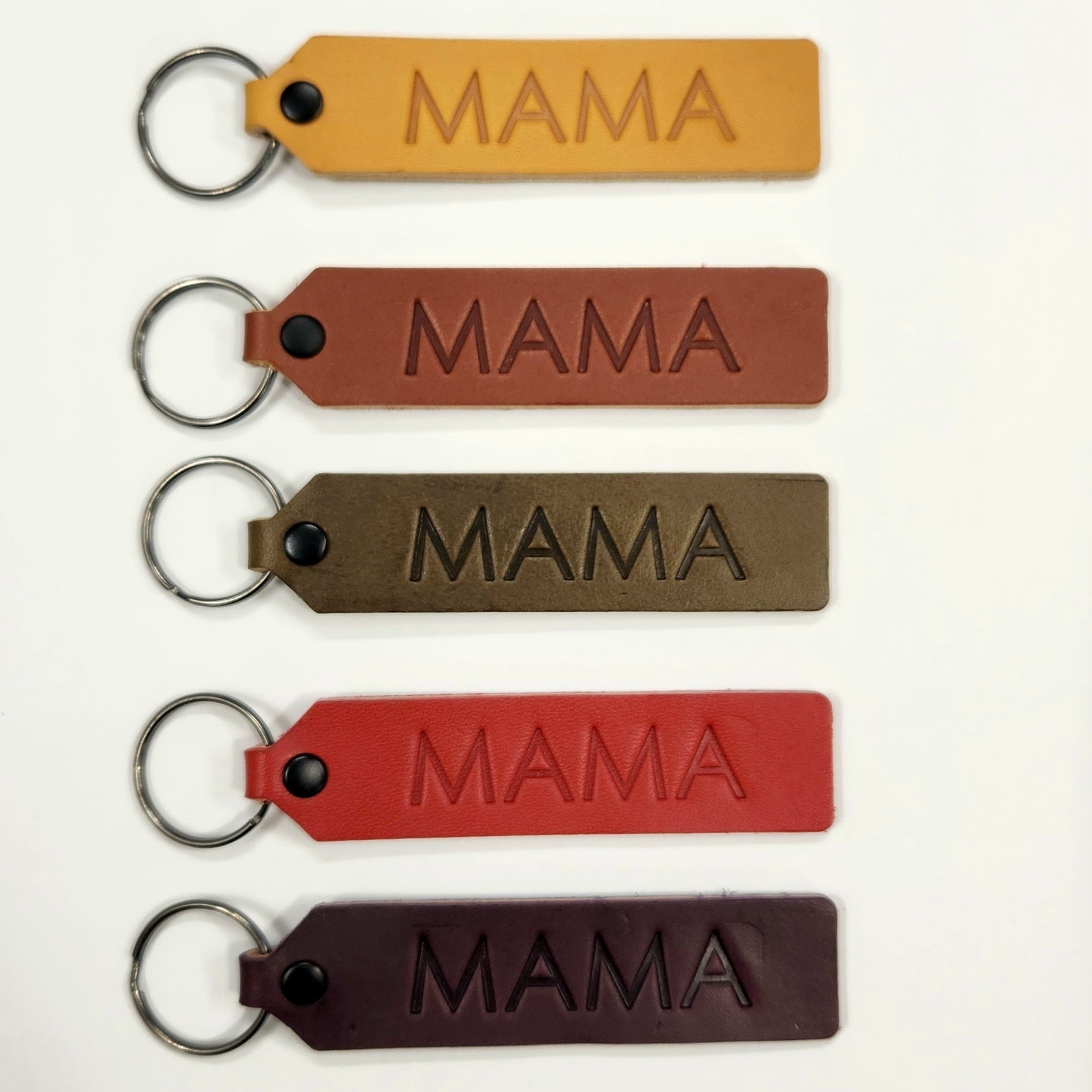 "MAMA" Script Leather Keychain – Narrative Leather